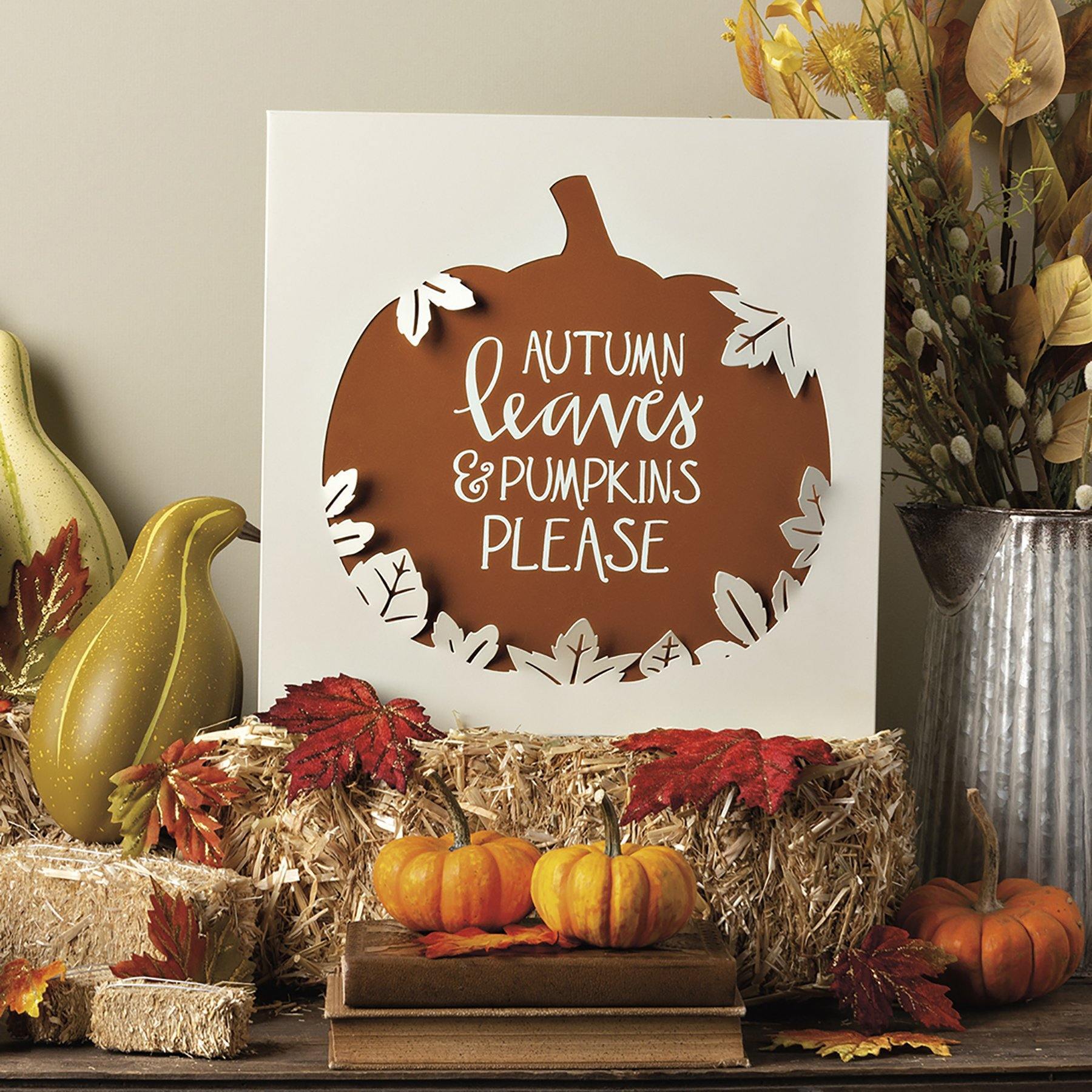 Autumn Leaves & Pumpkins Please - Box Sign | Only Inspired Gifts Boutique